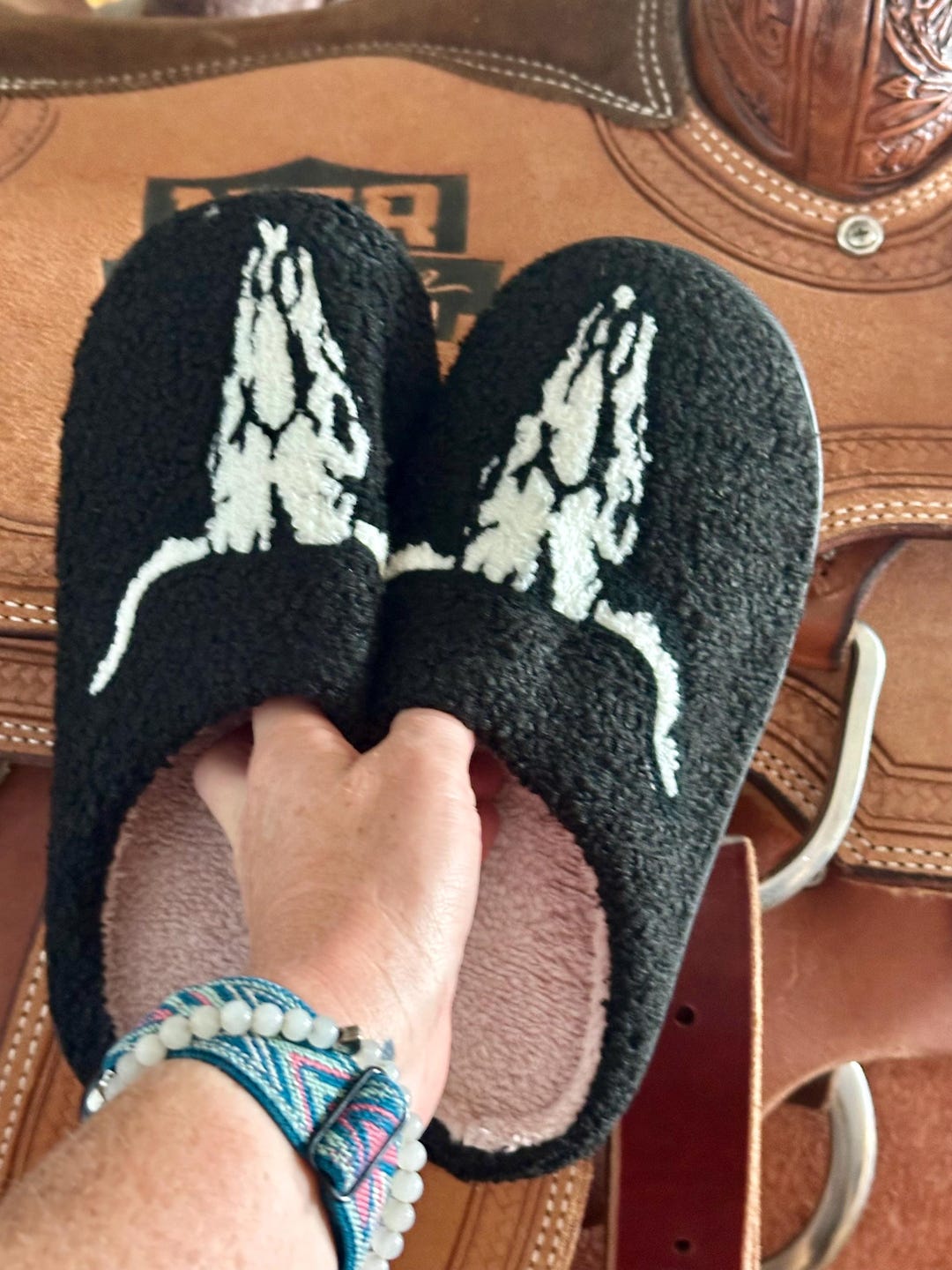 Longhorn Skull Slippers for Women, Western Slippers, Cowgirl House ...