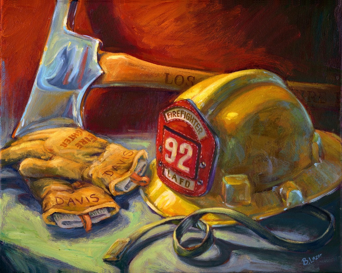 OUR HERO Personalized, Hand Painted, Firefighter Canvas Print Honoring ...