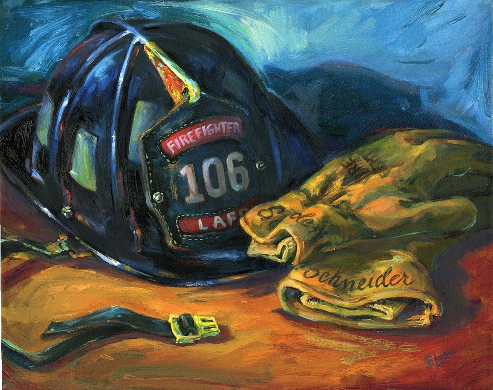 TRADITION 2 Personalized, Hand Painted Firefighter Canvas Giclee Print ...
