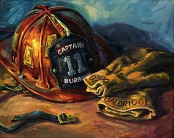 TRADITION 4 Personalized Hand Painted Firefighter Canvas | Etsy