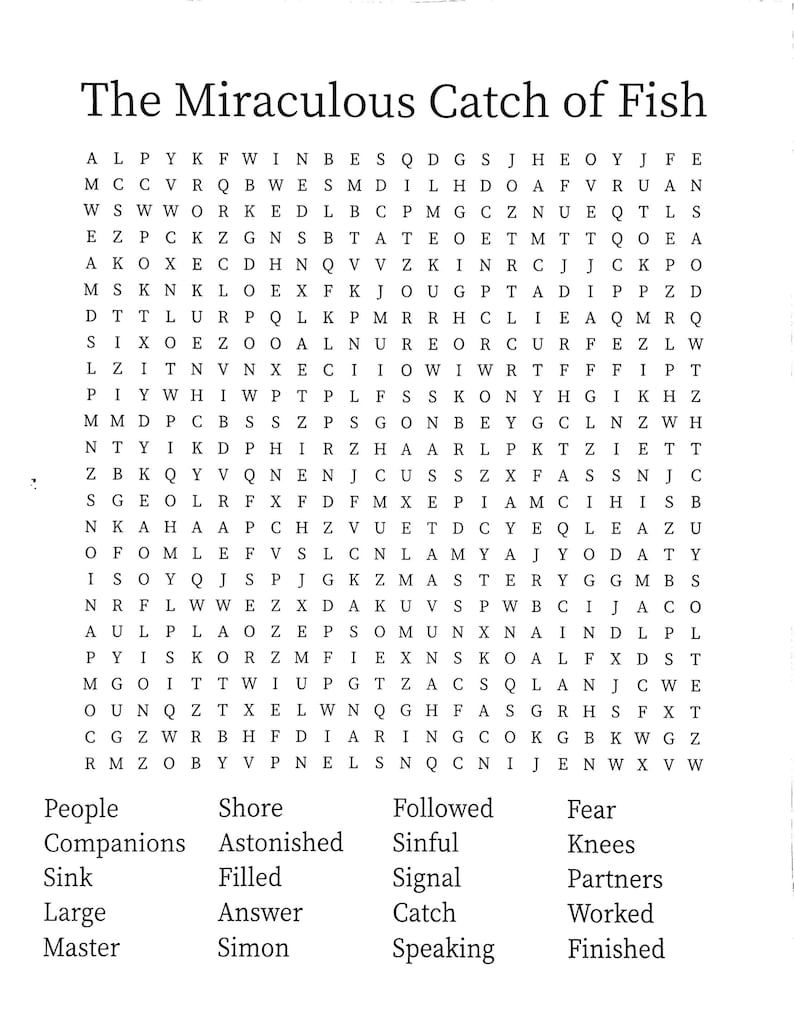 15 Word Search Puzzles- Miracles of Jesus, Digital, Bible Word Search ...