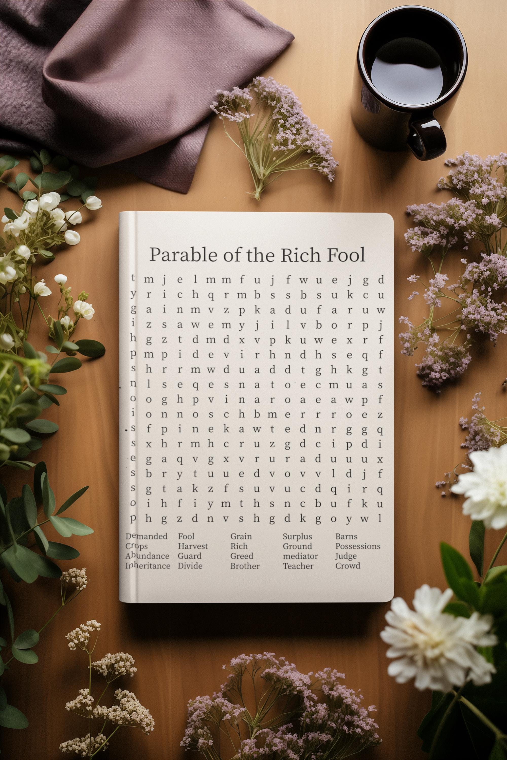 Word Search Puzzles: 20 Parables of Jesus, Bible Word Search Printable ...
