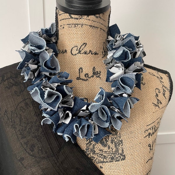 Denim Necklace - Etsy
