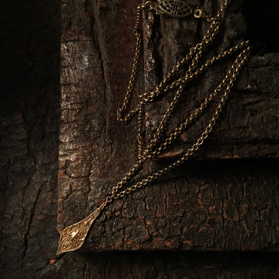 Xena Warrior Necklace Antique Gold Necklace Ornate - Etsy
