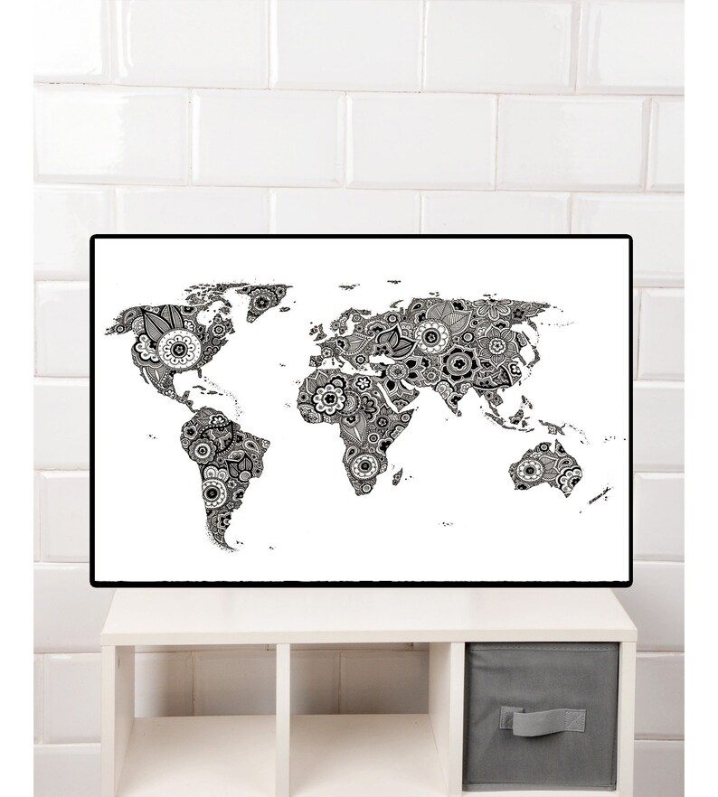 World Map Planisphere Mandala worldmap Mandala wall art | Etsy