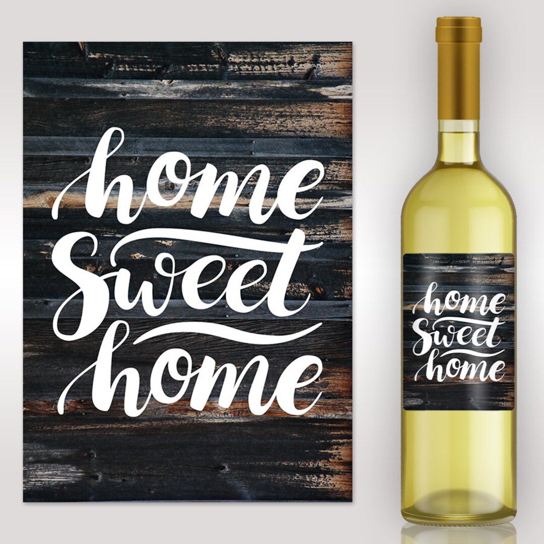 Home Sweet Home Wine Label - Personalized Housewarming Gift - Etsy