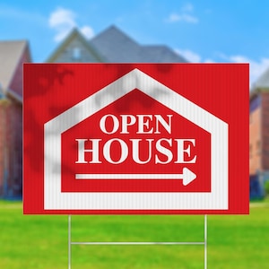 Real Estate Red, Open House Marketing Yard Sign, Realtor Signage - Etsy