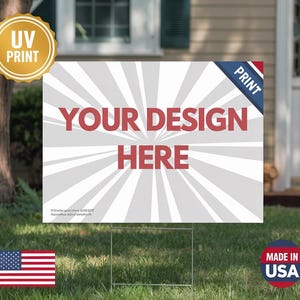 Customizable Full Color Yard Sign Printed Sign Yard Decoration Birthday ...