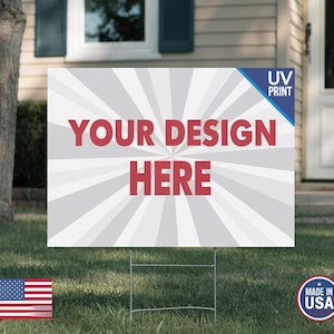 Customizable Full Color Yard Sign Printed Sign Yard Decoration Birthday ...