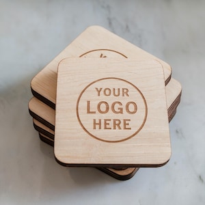 Personalized Wooden Coasters With Engraved Corporate Logo - Custom ...