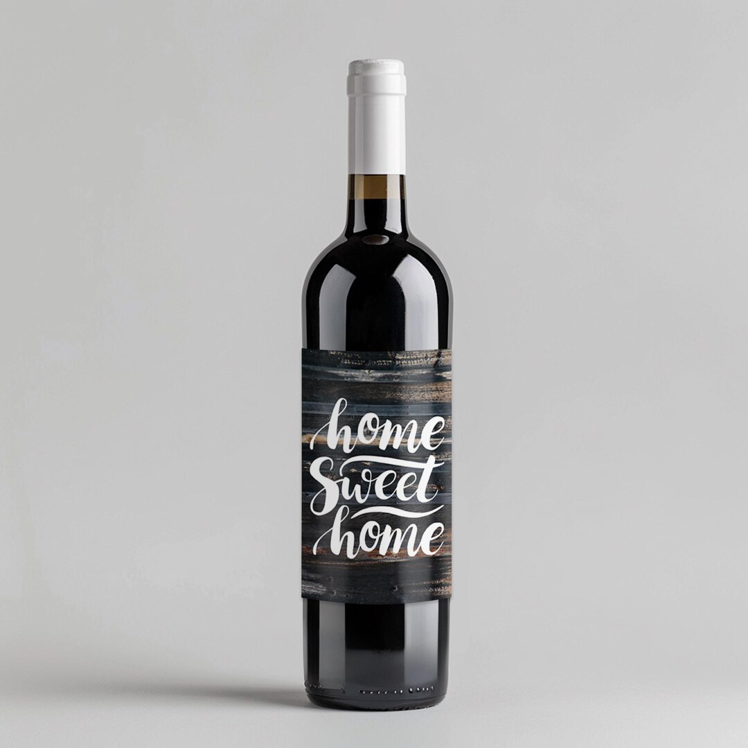 Home Sweet Home Wine Label - Personalized Housewarming Gift - Etsy
