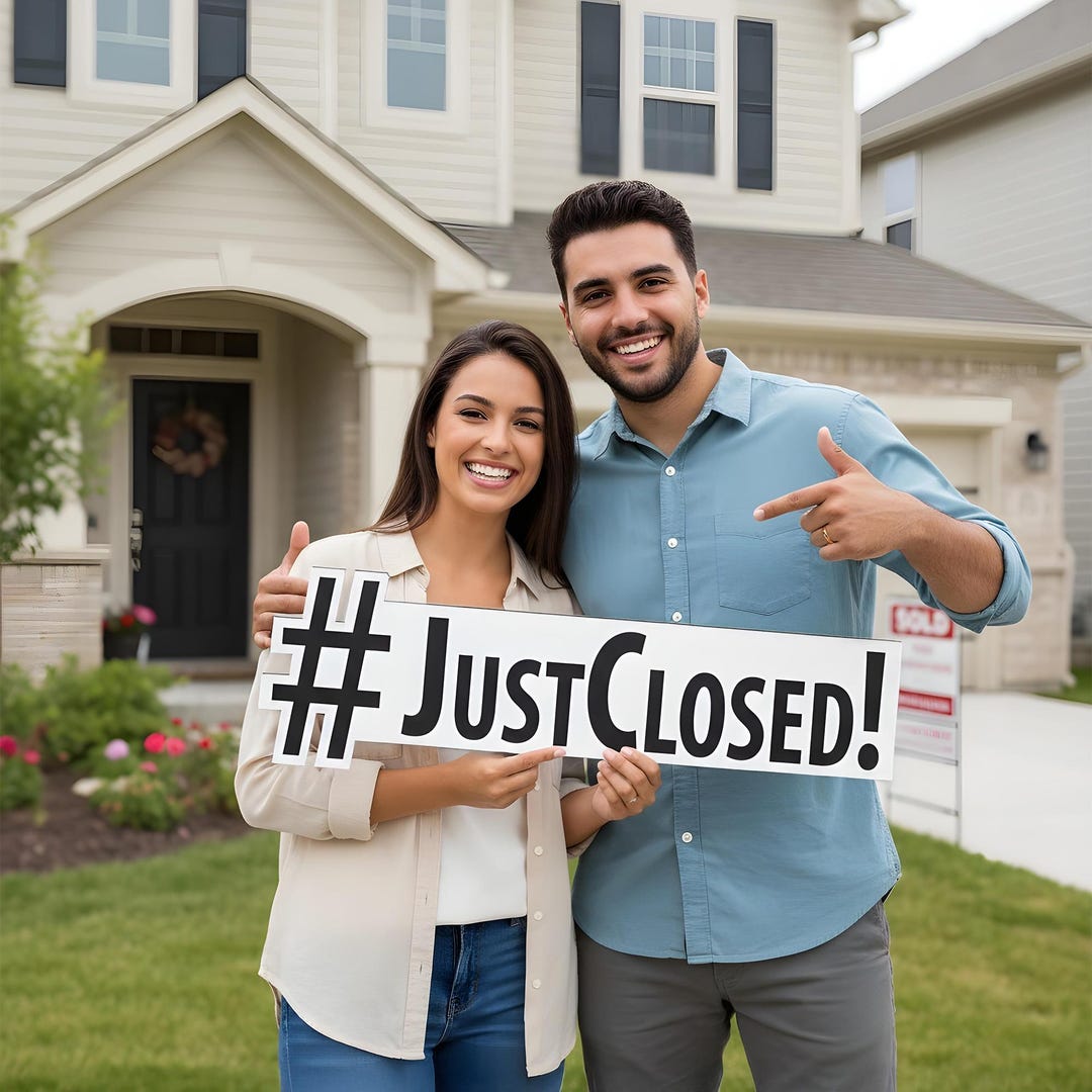 Just Closed Sign, Realtor Social Media Marketing, Real Estate Props - Etsy