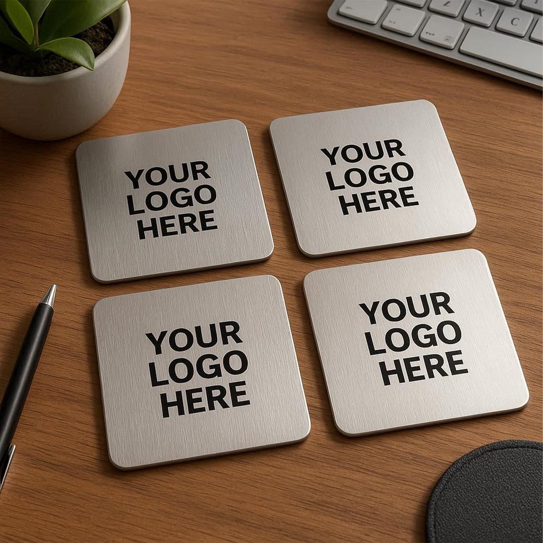 Custom Logo Coasters: Personalized Business Drink Coasters - Etsy