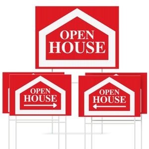 Real Estate Red, Open House Marketing Yard Sign, Realtor Signage - Etsy