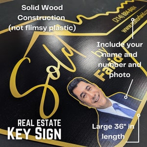 Realtor Key Sign, Sold Sign, Realtor Sign, Realtor Sold Sign, Realtor ...