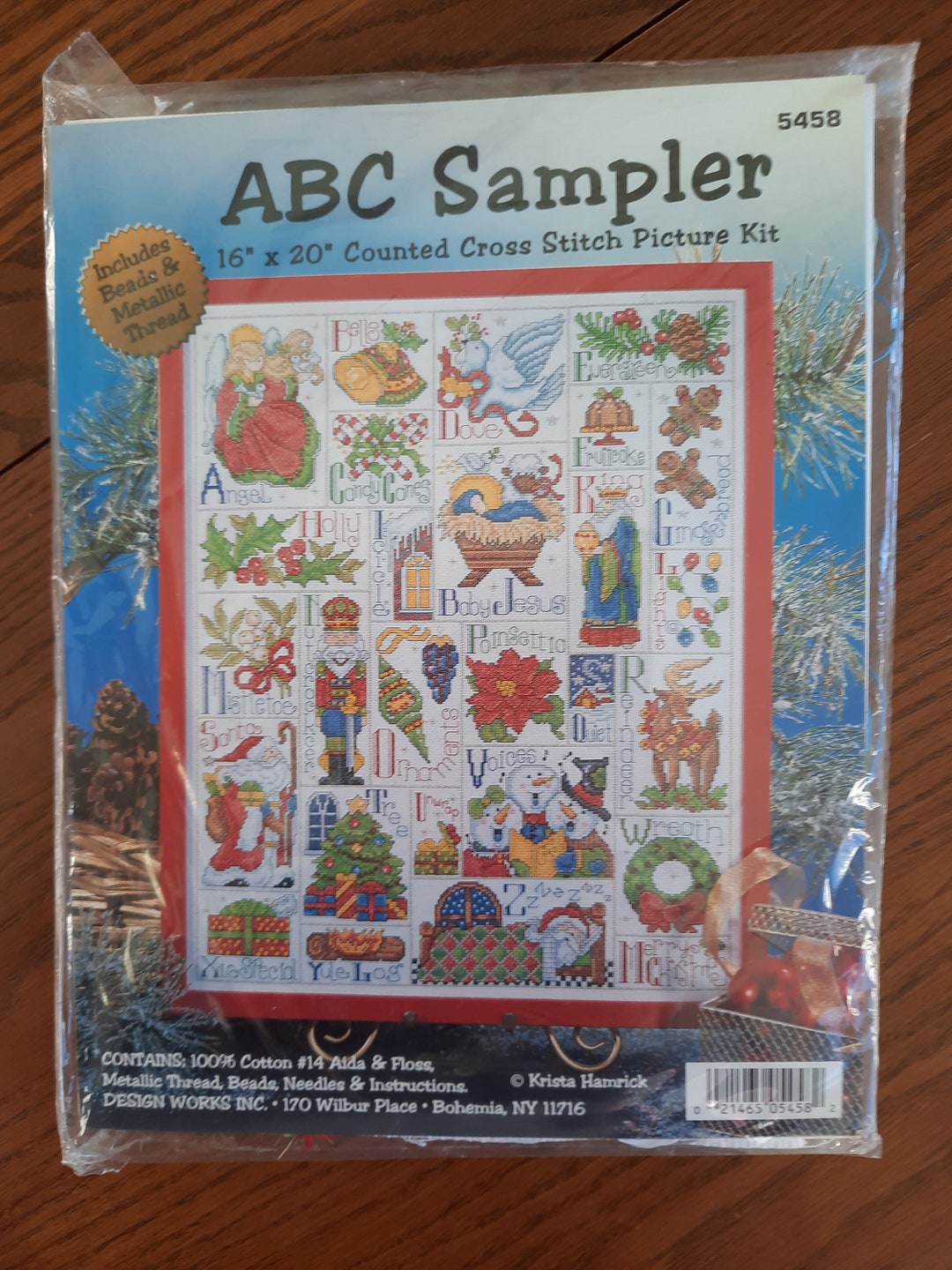 ABC Sampler, Christmas Counted Cross Stitch Kit, Design Works, 5458 ...