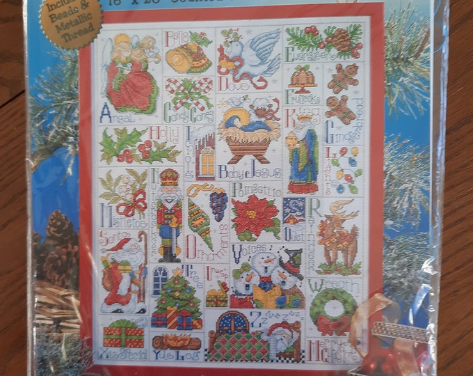 ABC Sampler, Christmas Counted Cross Stitch Kit, Design Works, 5458 ...