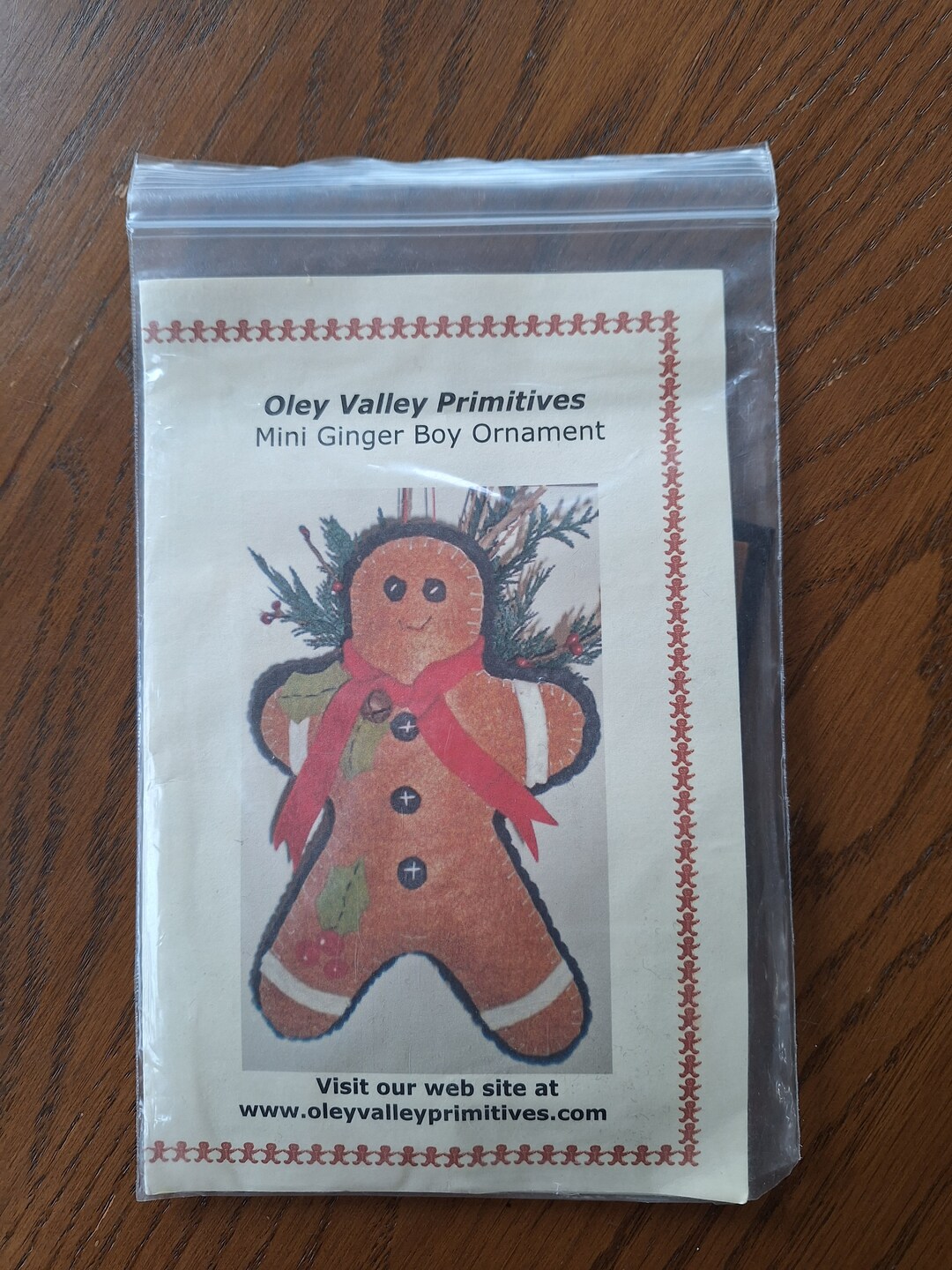 Oley Valley Primitives, DIY Felt Ornament, Mini Ginger Boy Ornament - Etsy