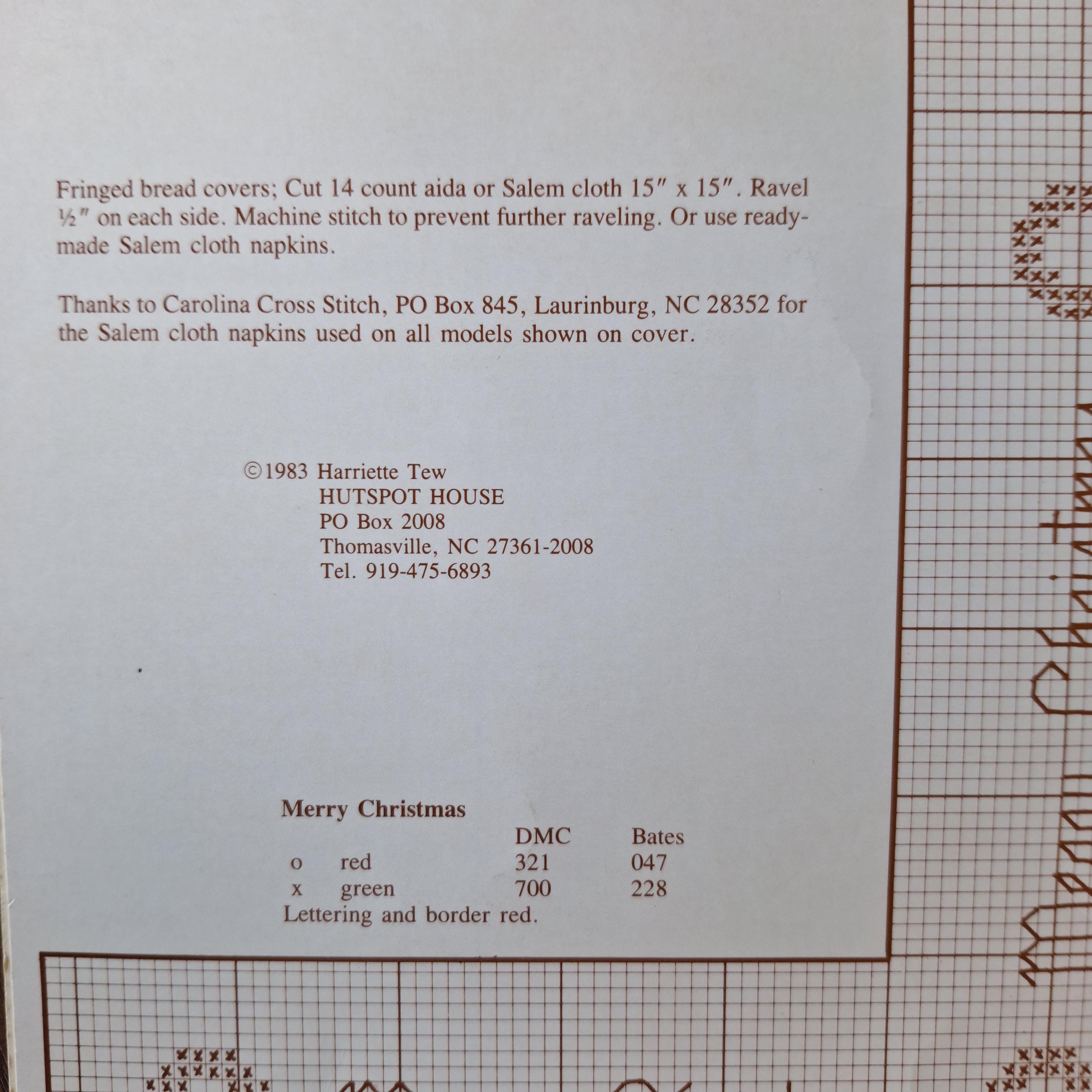 Bread Cloths, Counted Cross Stitch Patterns, Choice, Southern Style ...