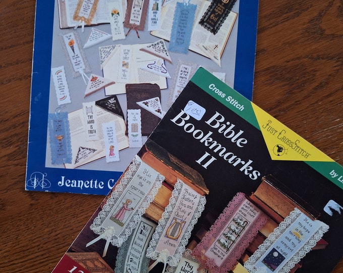 Set of 2 Bible Bookmarks, Counted Cross Stitch Patterns, Words to Live ...