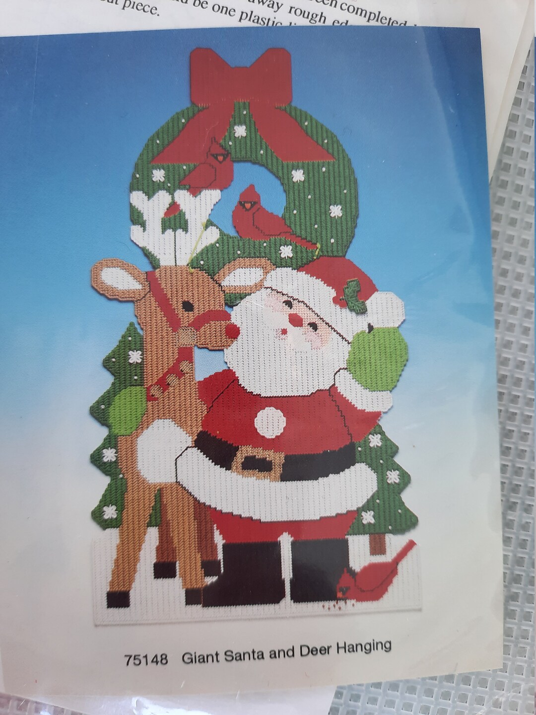 Plastic Canvas, Giant Santa and Deer Wall Hanging, Santa and Pals Door ...