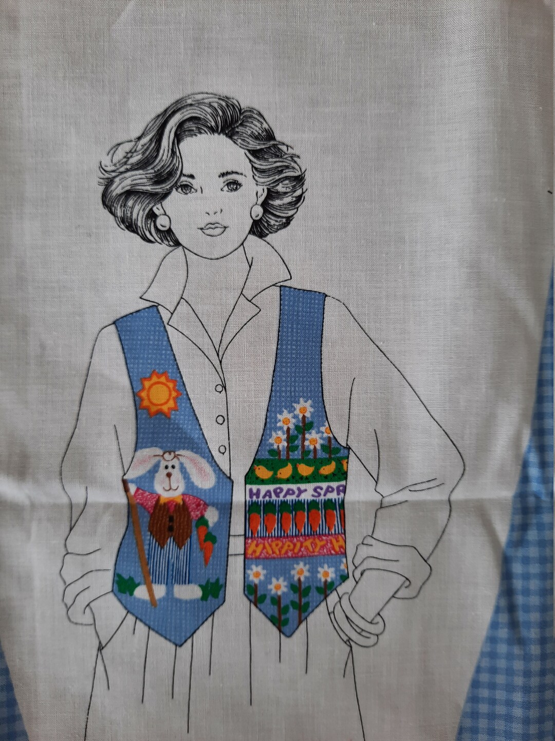 Fabric Panel, Easter Vest, Daisy Vest, Spring Vest, Dream Spinners ...