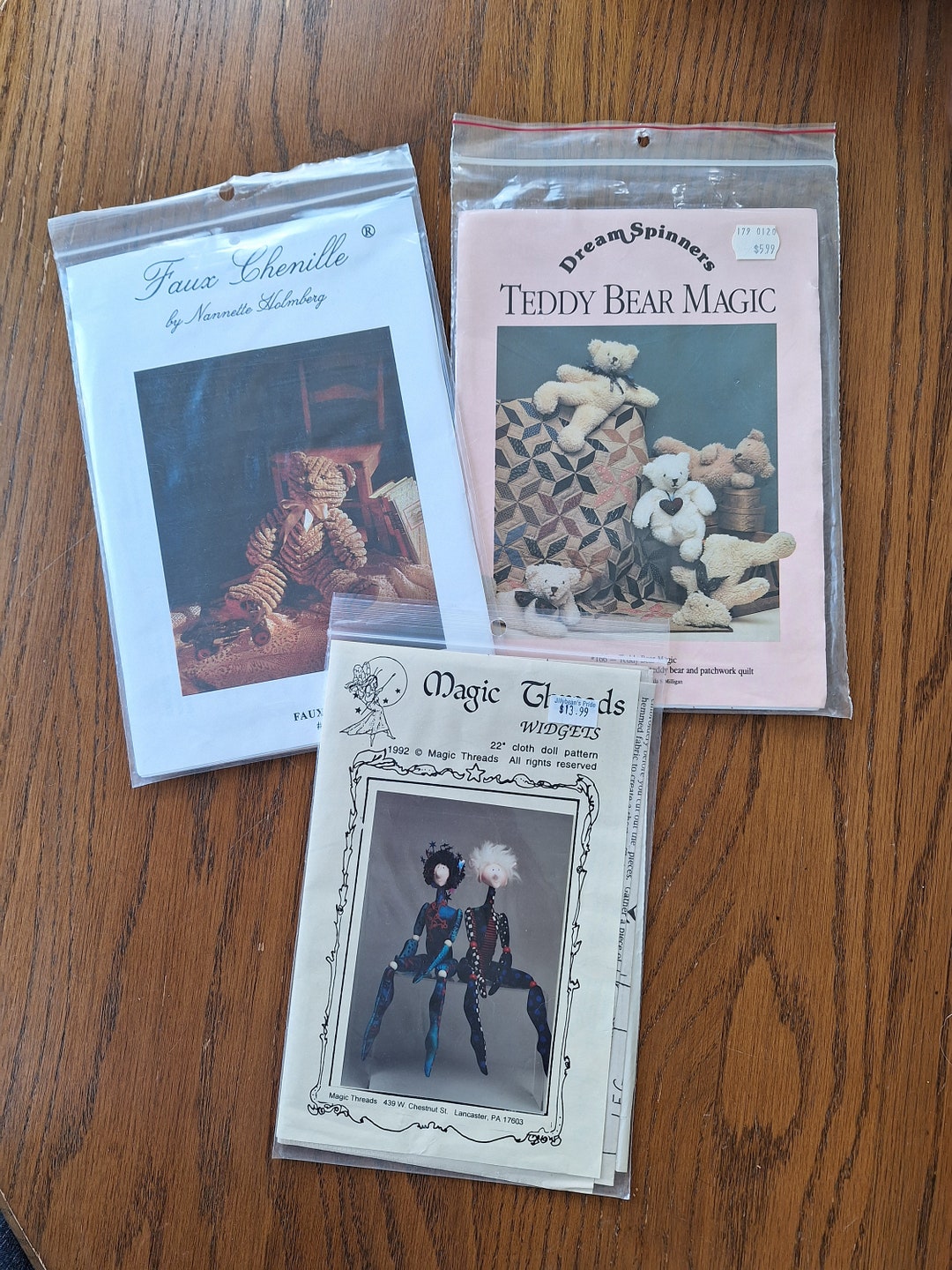 Teddy Bear, Cloth Doll Patterns, Uncut, Choice Bean Bag Teddy, Dream ...