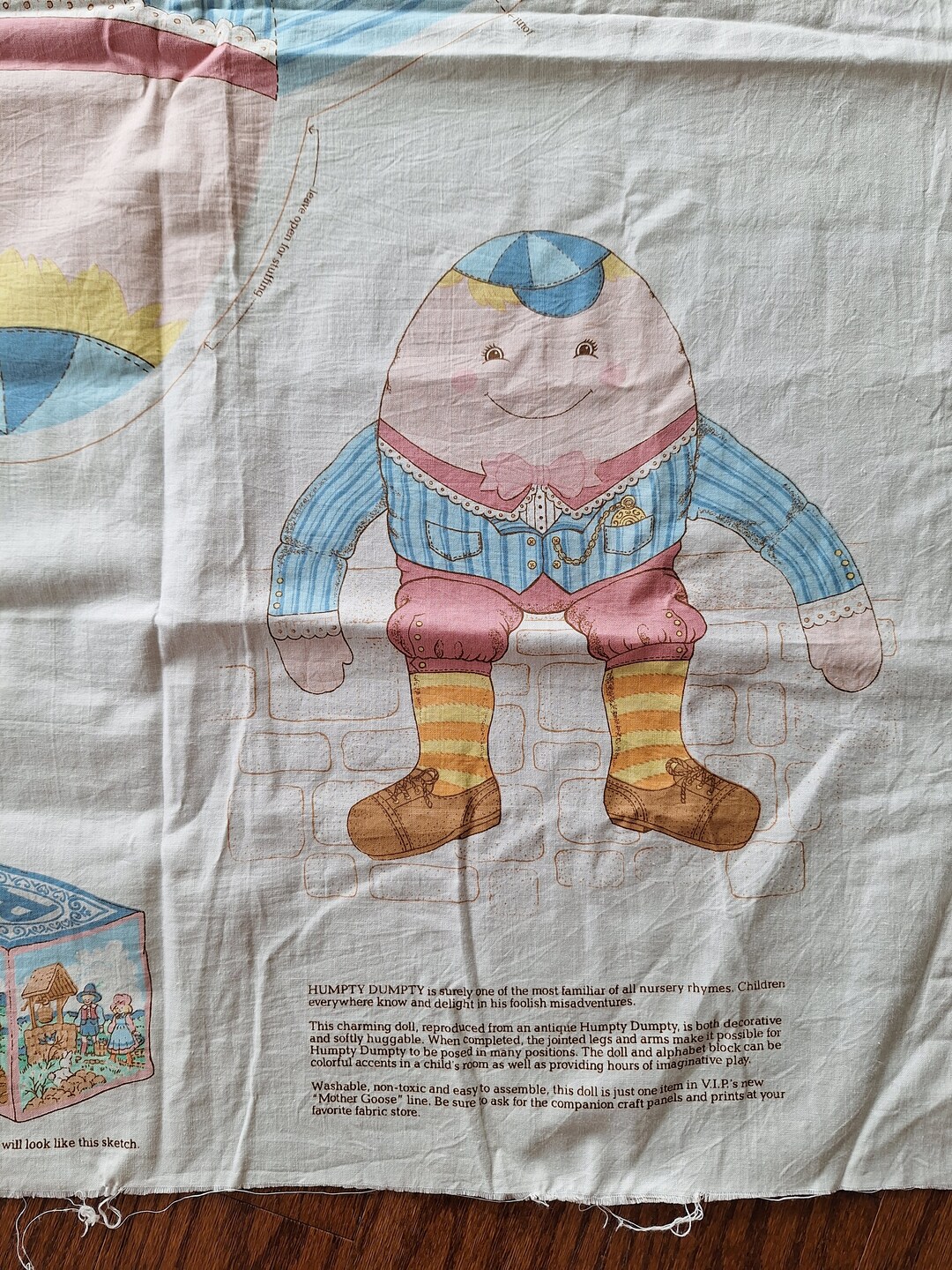 Stuffed Doll or Pillow Fabric Panels, Choice, Pink Elephant, B is for ...