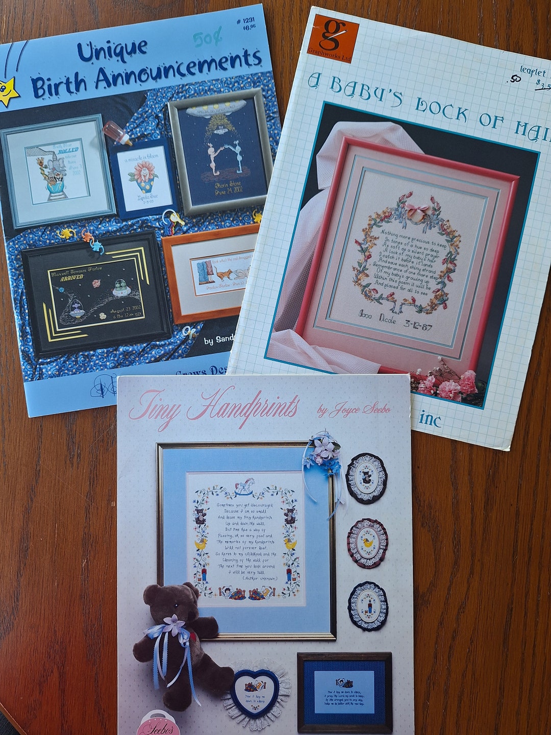Baby Counted Cross Stitch Patterns, Choice, Unique Birth Announcements ...