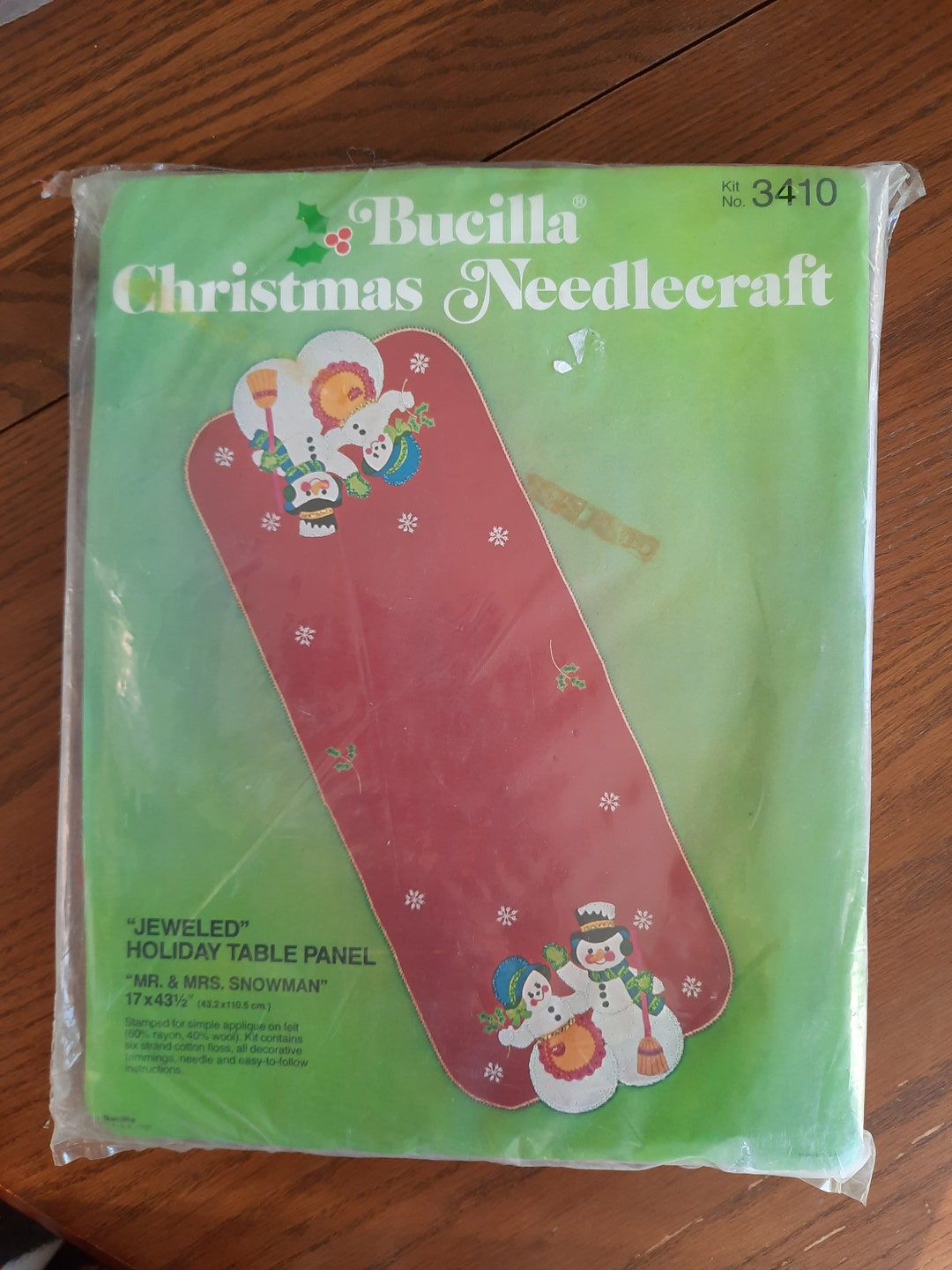 Bucilla Felt Table Runner, Mr and Mrs Snowman Jeweled Holiday Table ...