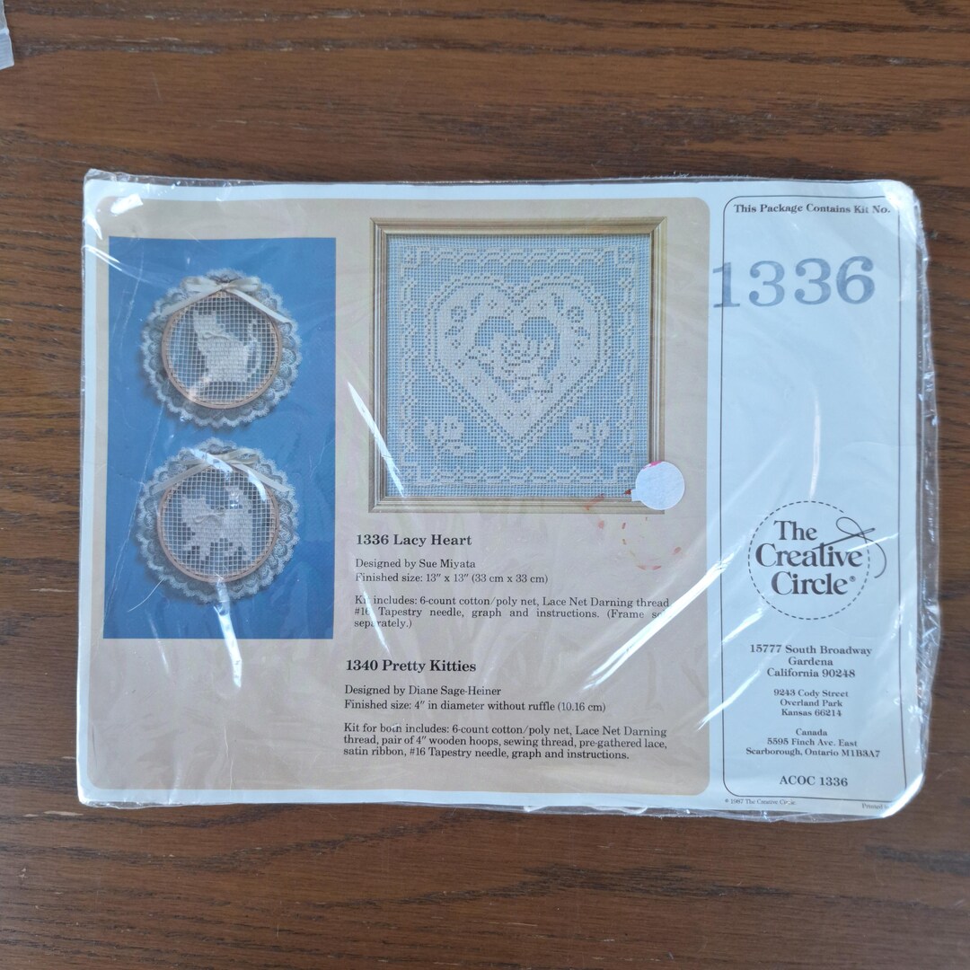 Lacy Heart, Lace Net Darning, Creative Circle 1336 - Etsy