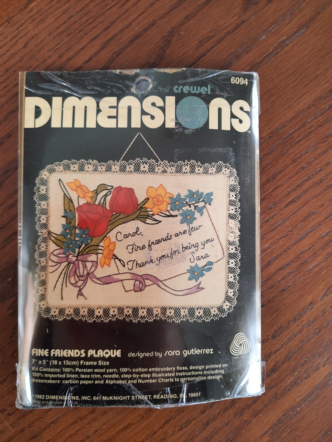 Floral Crewel Kits, Vintage, Choice, Fine Friends, Dimensions 6094 ...