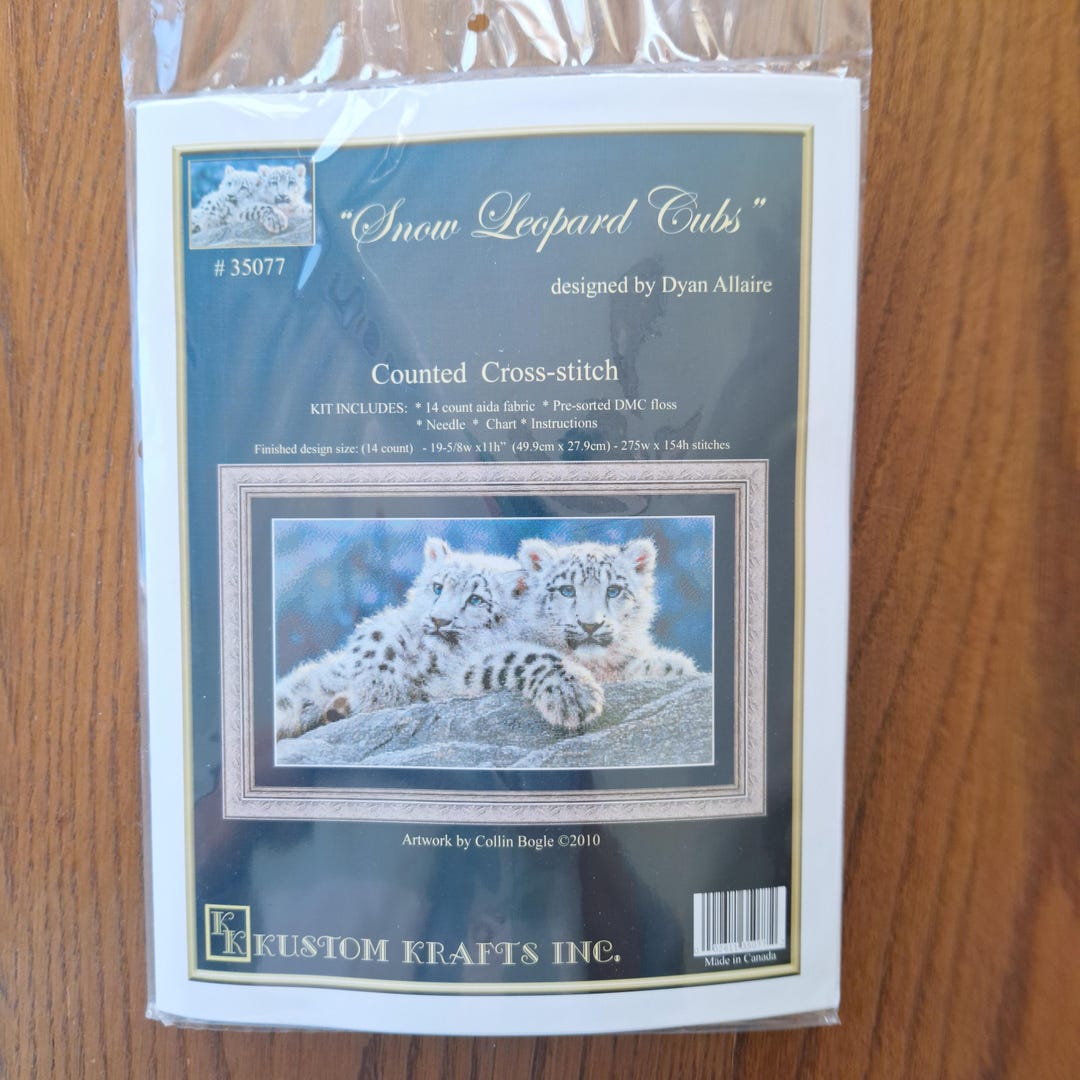 Snow Leopard Counted Cross Stitch Kits, Snow Leopard Cubs, Persian ...