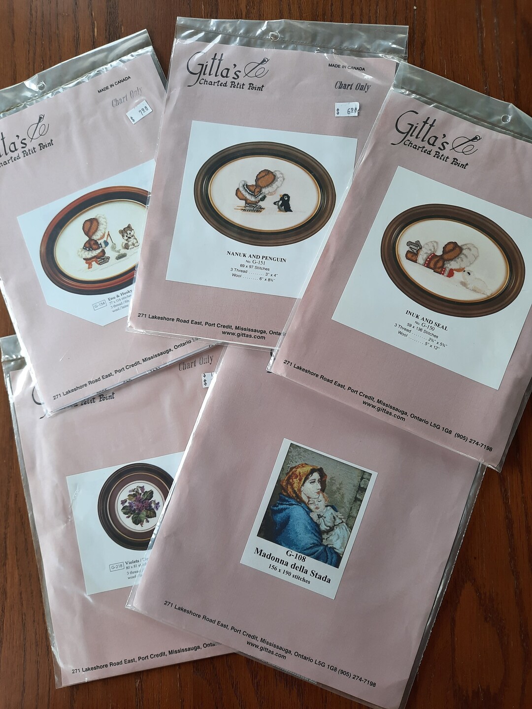 Gitta's Charted Petit Point Patterns, Choice, Inuit, Violets, Madonna ...