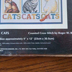Cats Counted Cross Stitch Kit, Cats Cats Cats, Monarch Horizons CS110 ...