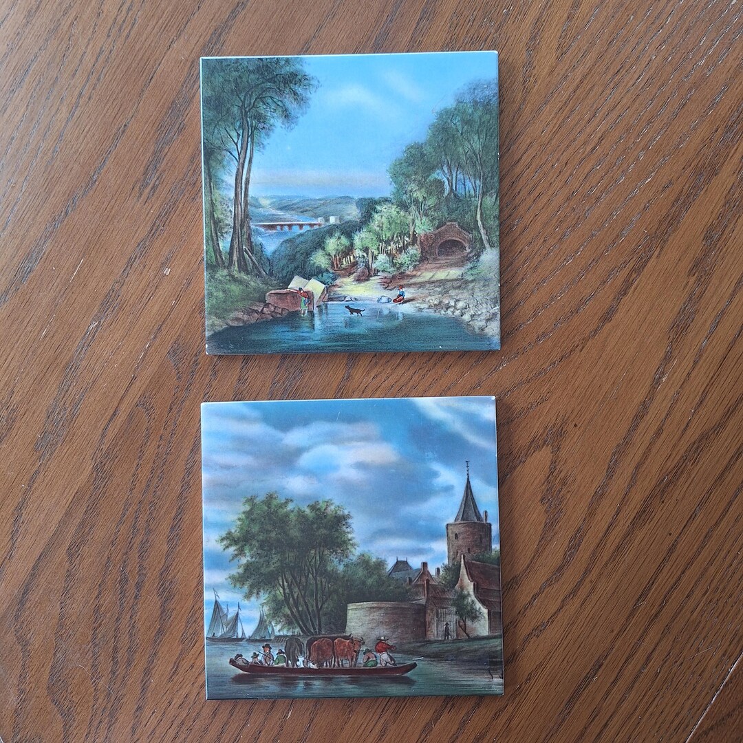 Vintage, Tile Pair, Mosa, Chinese Scenes - Etsy