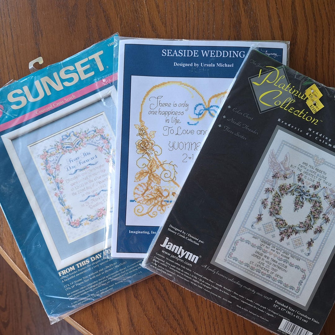 Wedding Counted Cross Stitch Kits, Choice, Seaside Wedding, Wedding ...