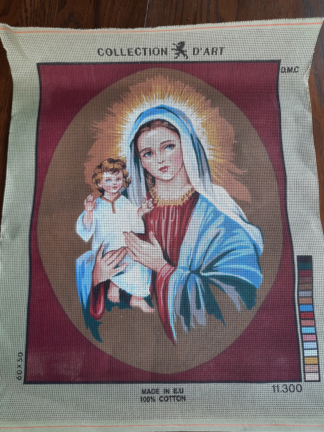 Virgin Mary and Child, Needlepoint Canvas, Collection D'art 11300, Made ...