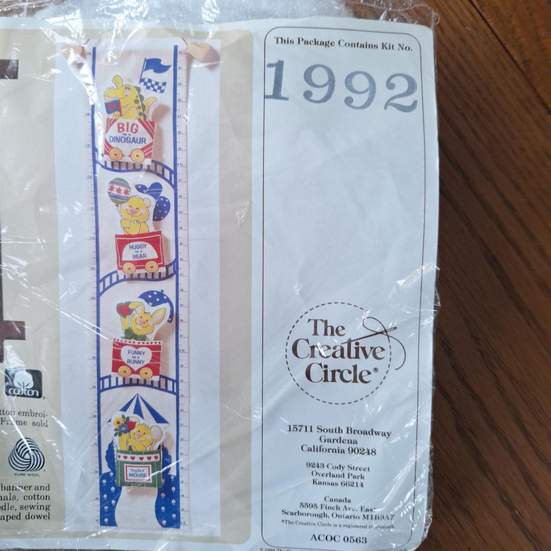 Roller Coaster Growth Chart Crewel Embroidery Kit, Needlepoint, Vintage ...