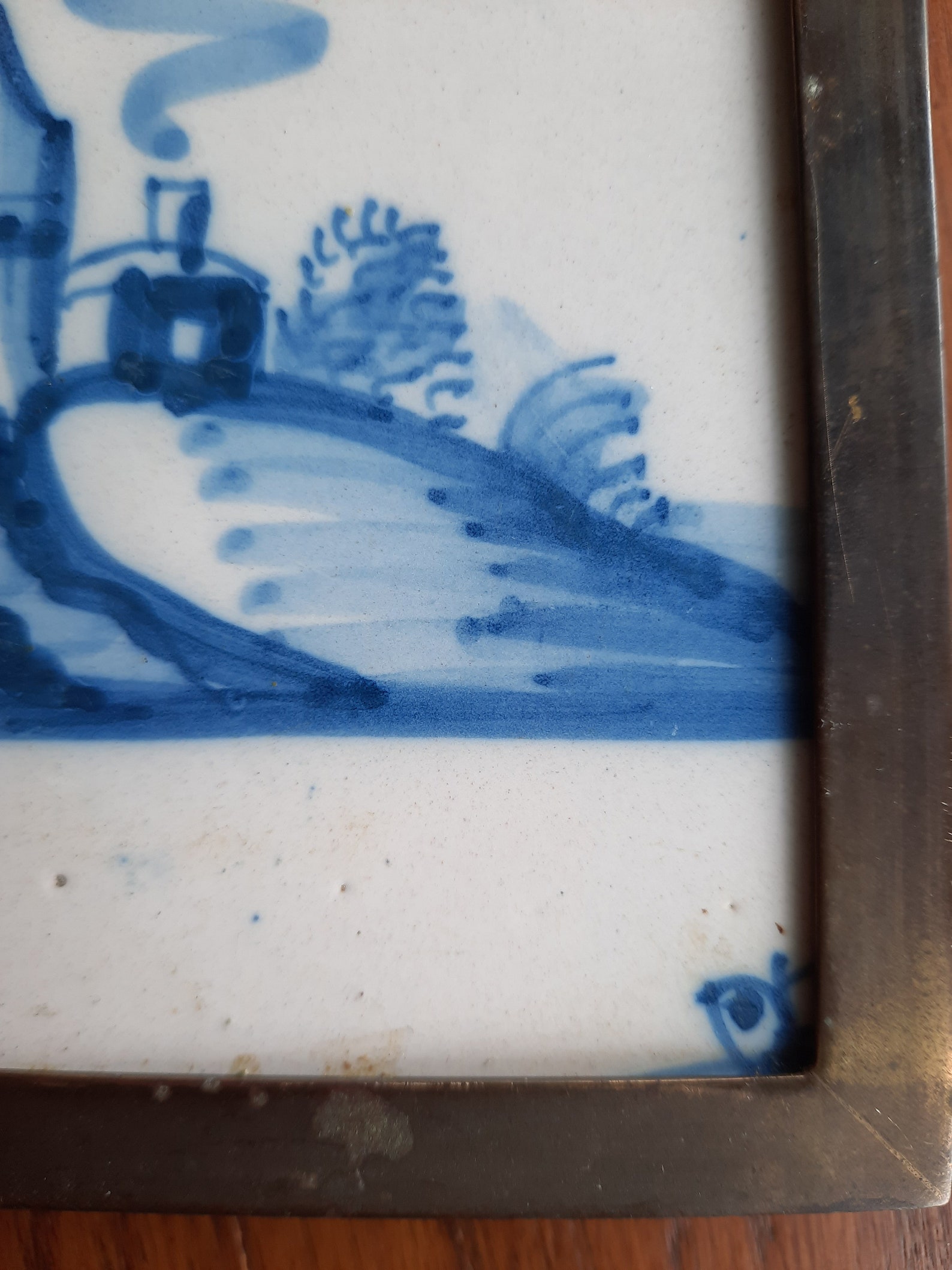 Delft Trivet, Old Delft Tile, Church, House, Metal Frame With Legs - Etsy