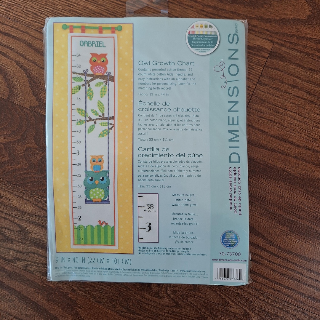 Owl Growth Chart, Counted Cross Stitch Kit, Dimensions 70-73700 ...
