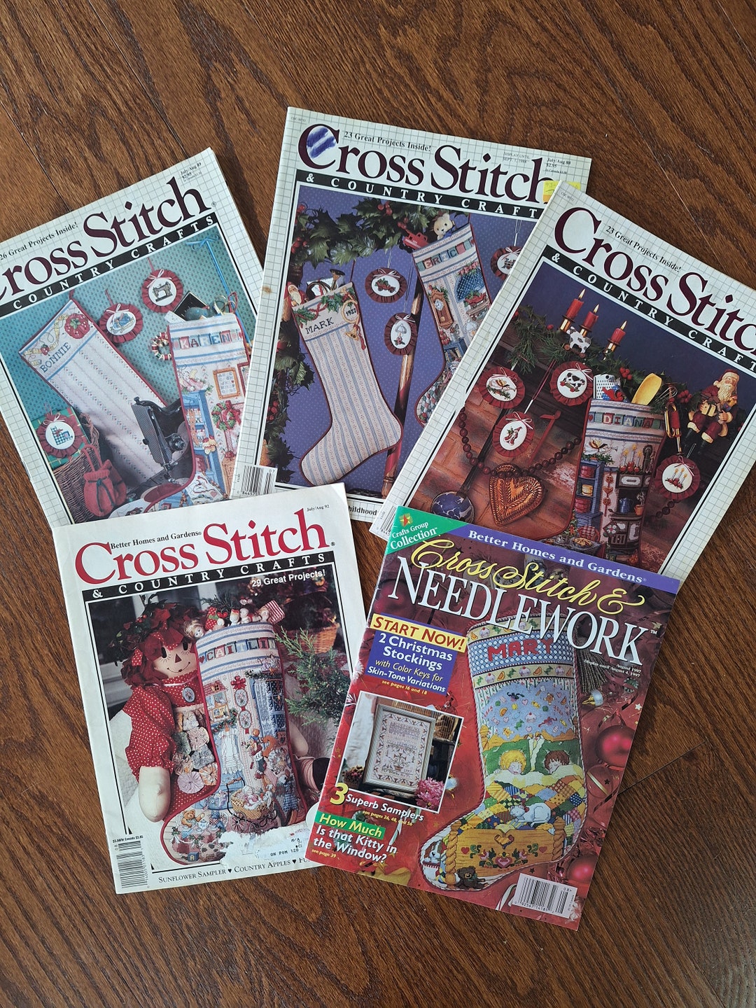 Vintage Cross Stitch Magazine, Christmas Issue, July August, Christmas ...