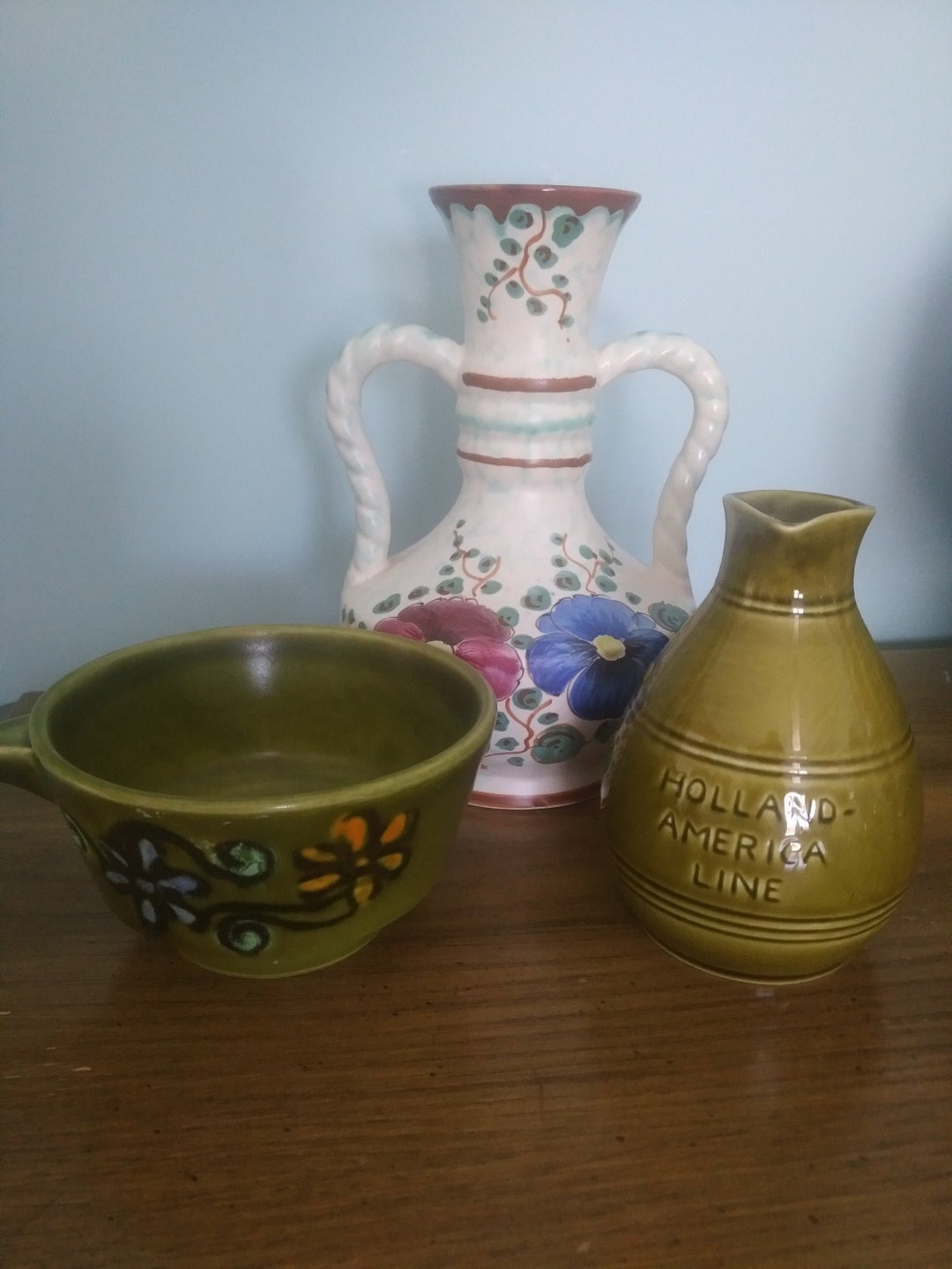 Gouda, Vintage Dutch Pottery, Green, Viola, Holland, Royal Goedewaagen ...
