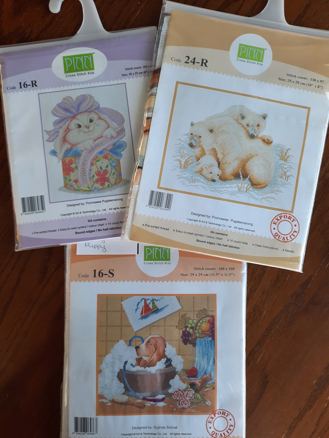 Pinn Counted Cross Stitch Kits, Vintage, Choice, Foamy Puppy 16-S ...