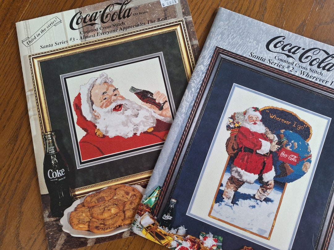 Coca-cola Counted Cross Stitch Charts, Santa Series, Choice, 2 Wherever ...
