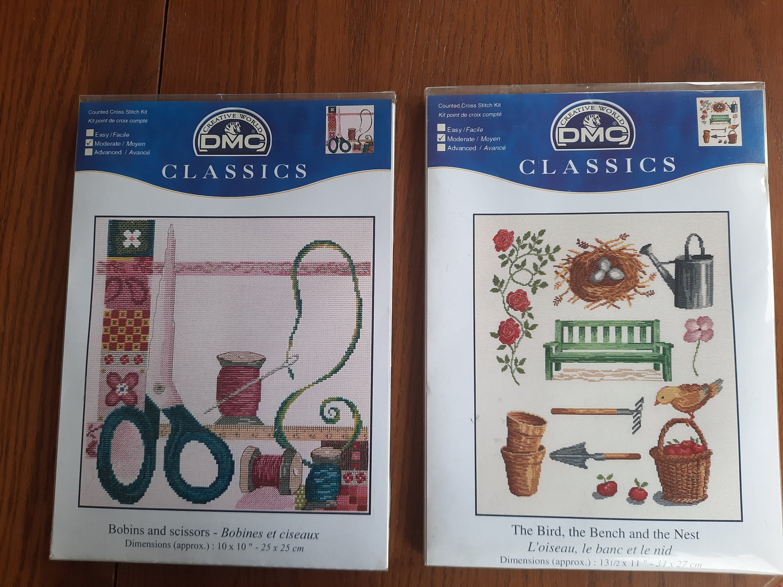 DMC Classics, Counted Cross Stitch Kits, Choice, Bobbins and Scissors ...