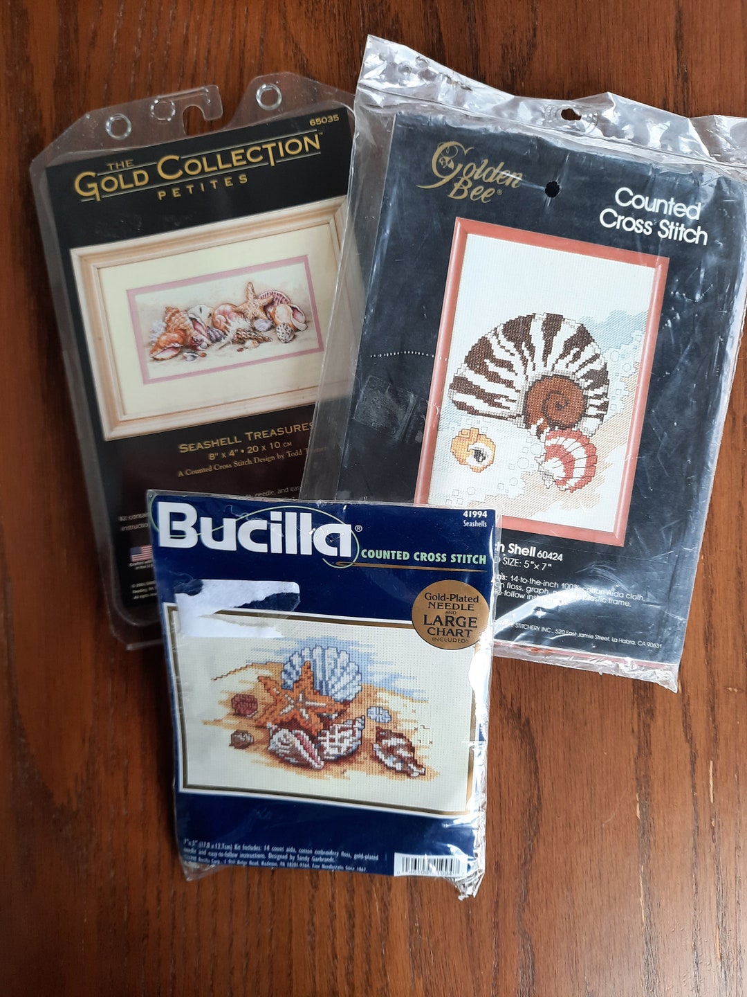 Shell Counted Cross Stitch Kits,choice,vintage,gold Collection,seashell ...