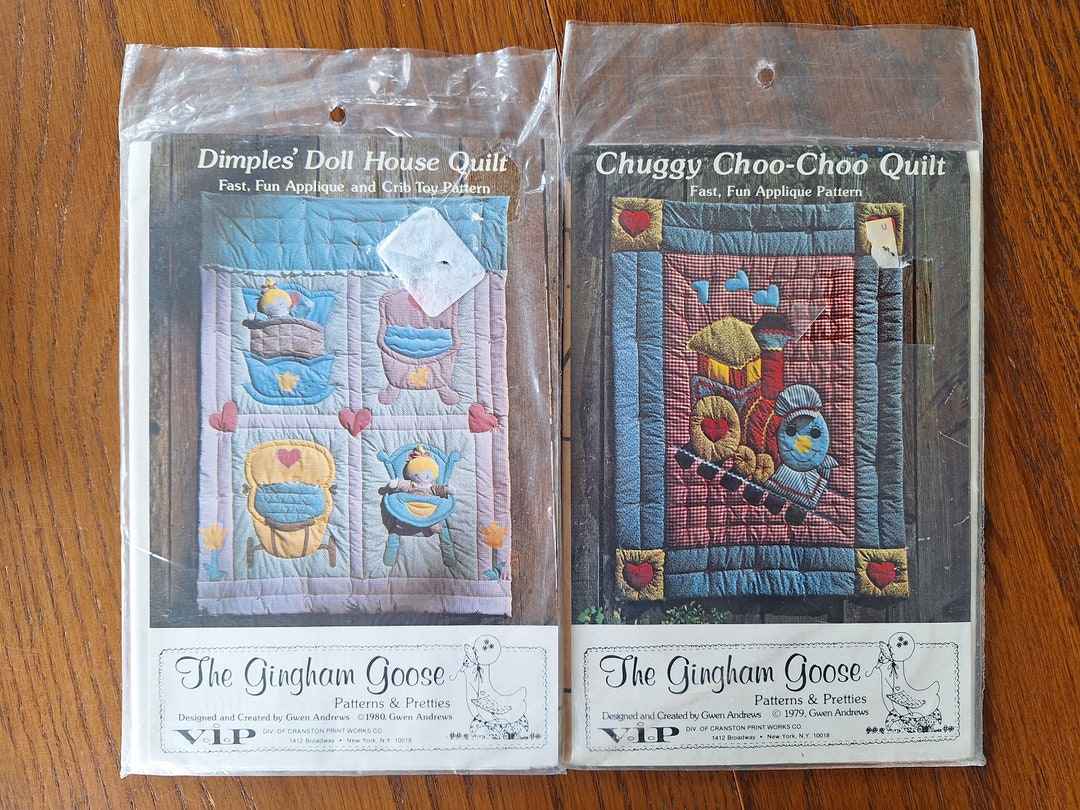 Applique Quilt Patterns, Vintage, Baby Quilt Patterns, Gingham Goose ...