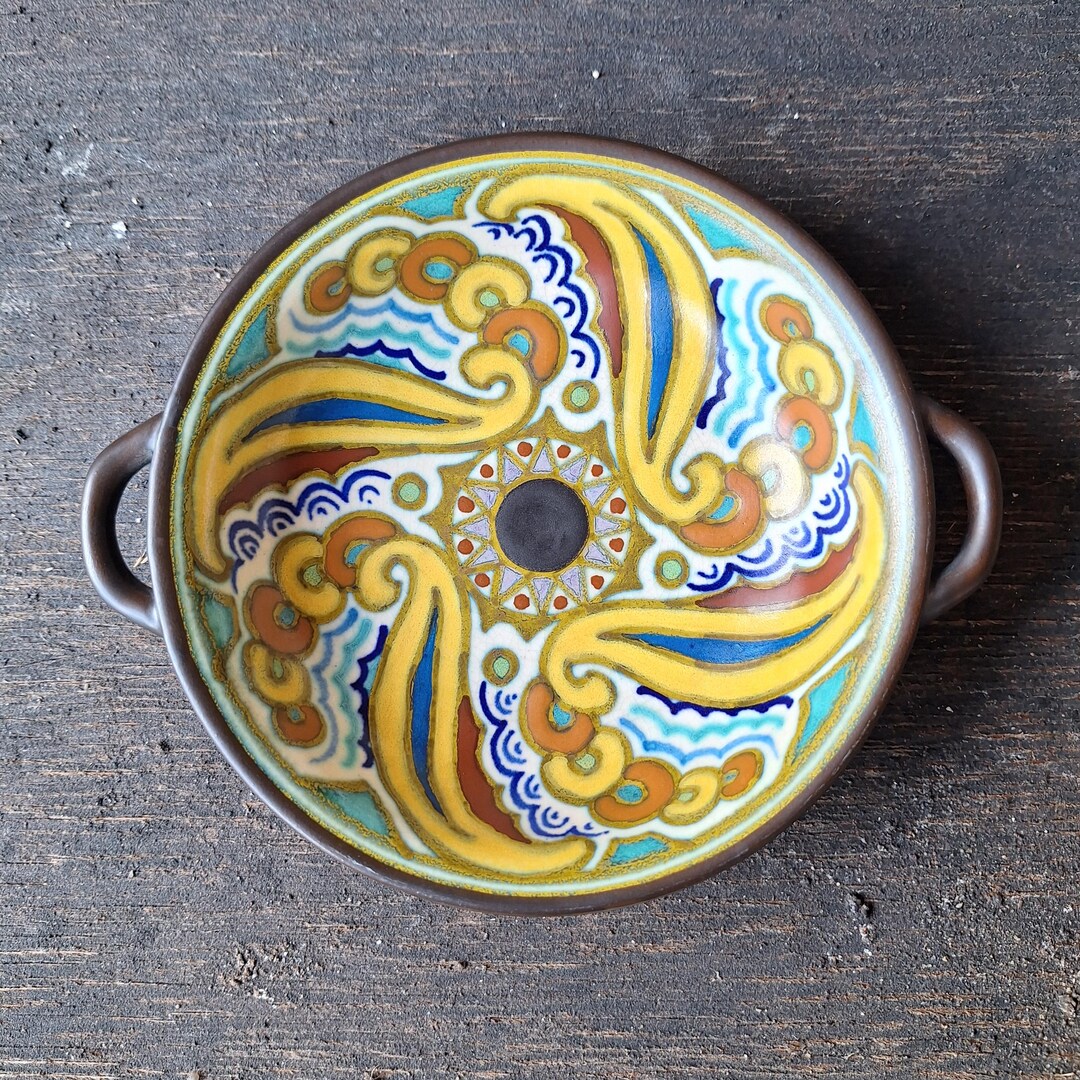 Gouda, Vintage Dutch Pottery, Small Double Handled Bowl, Casino ...