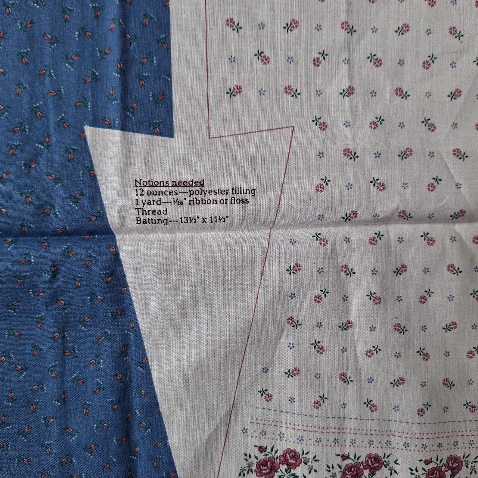 Stuffed Toy Fabric Panels, Choice of Rose-covered Teddy Bear or ...